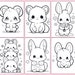 Kawaii Animals Coloring Pages for Kids and Adults, Kawaii Coloring Book ...