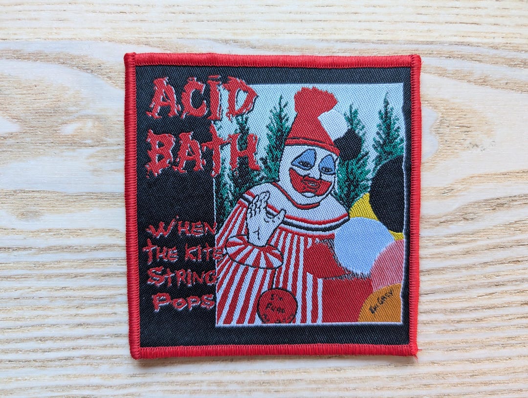 Acid Bath When the Kite String Pops Woven Patch Red Border 10 X 10cm - Etsy