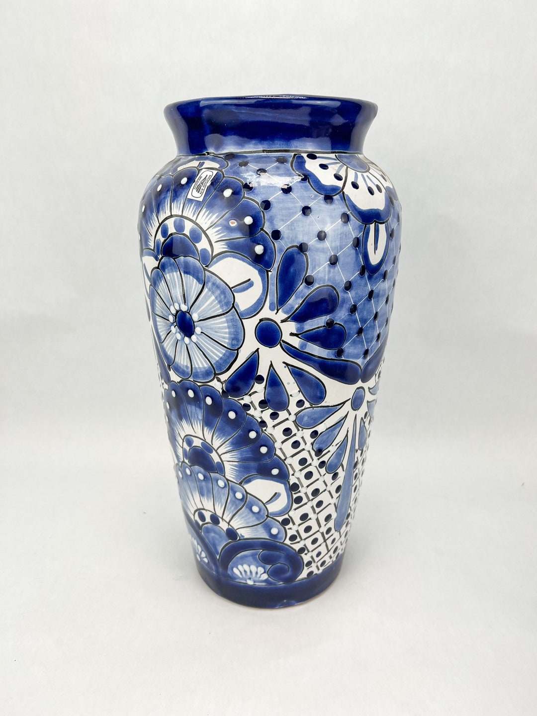 Mexican Flower Vase 15 Inch Vase Authentic Mexican Vase Hand - Etsy
