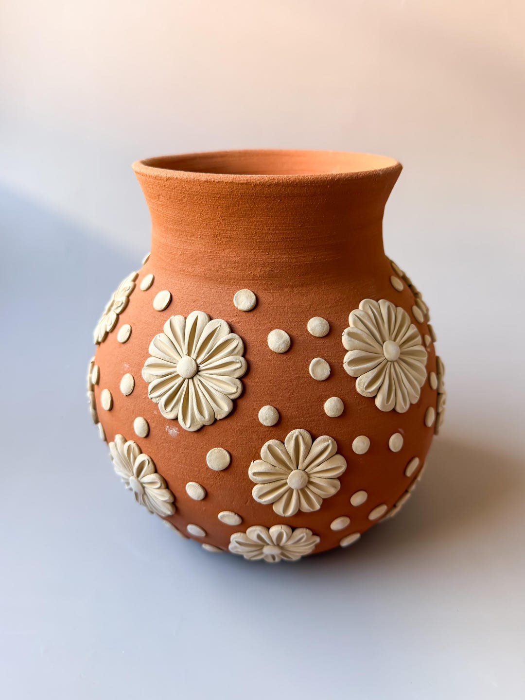 Atzompa Vase 8 Inch Clay Embroidery Vase Florero De Barro De Atzompa ...