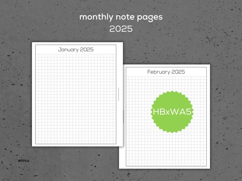 Monthly Note Pages - 2025 - Hbxwa5 - Printable Planner Pages - Etsy