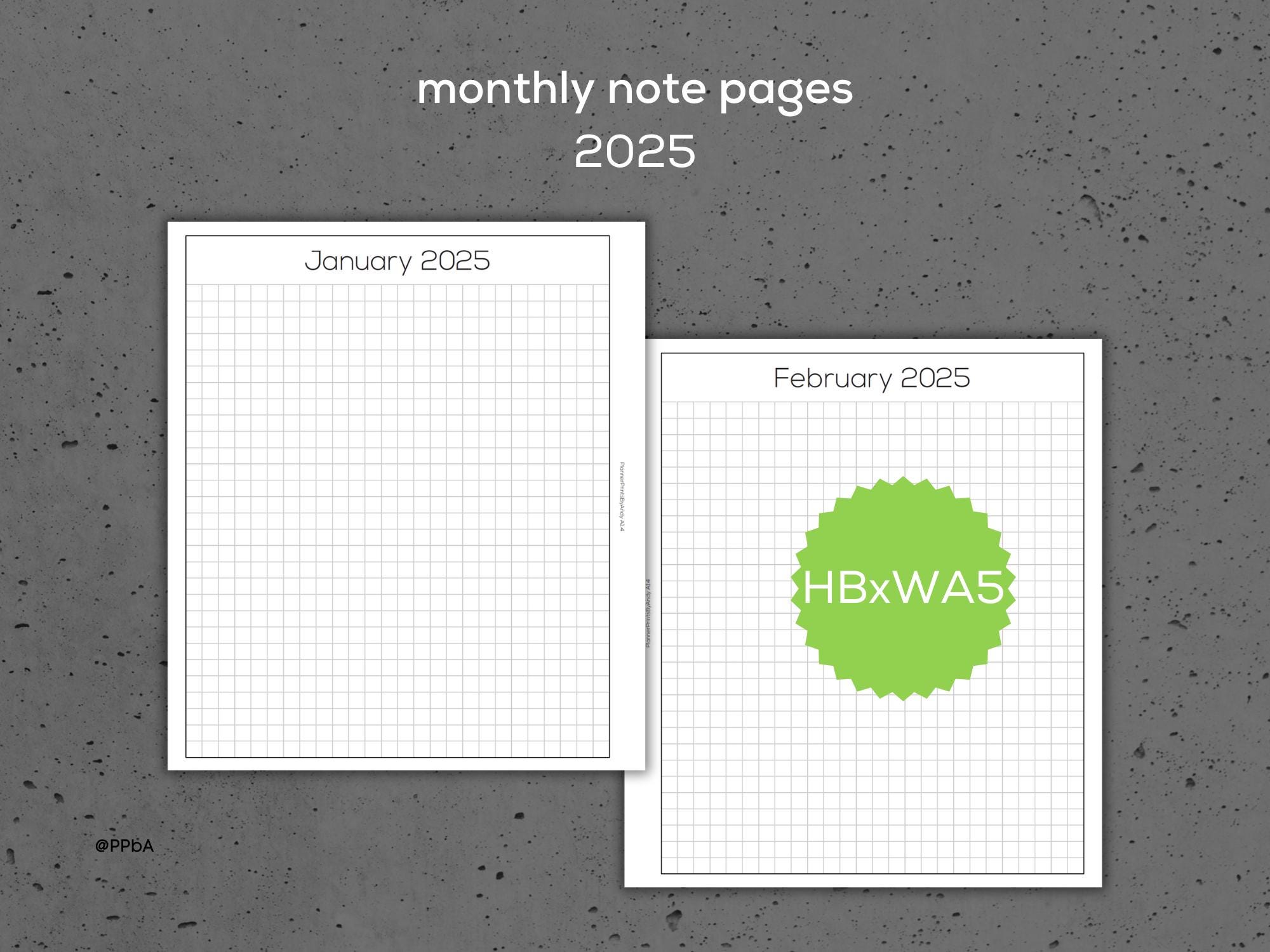 Monthly Note Pages 2025 Hbxwa5 Printable Planner Pages - Etsy