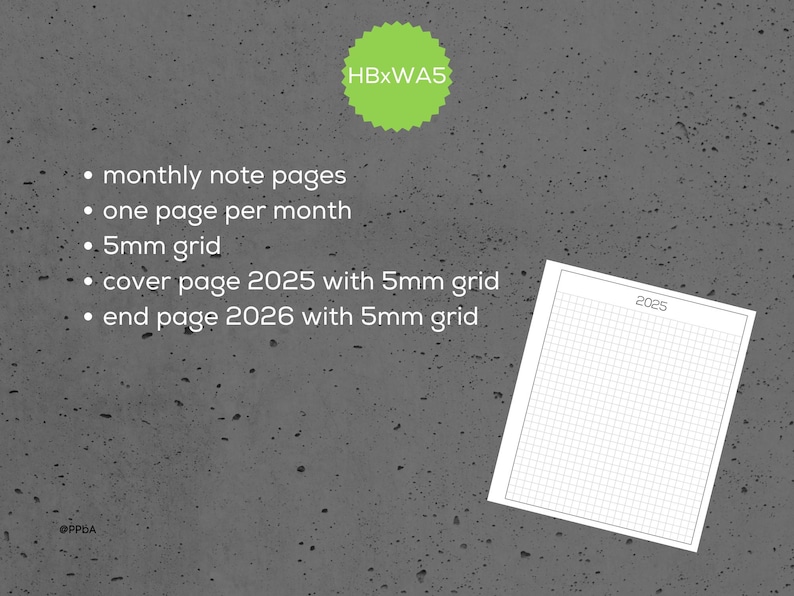 Monthly Note Pages - 2025 - Hbxwa5 - Printable Planner Pages - Etsy