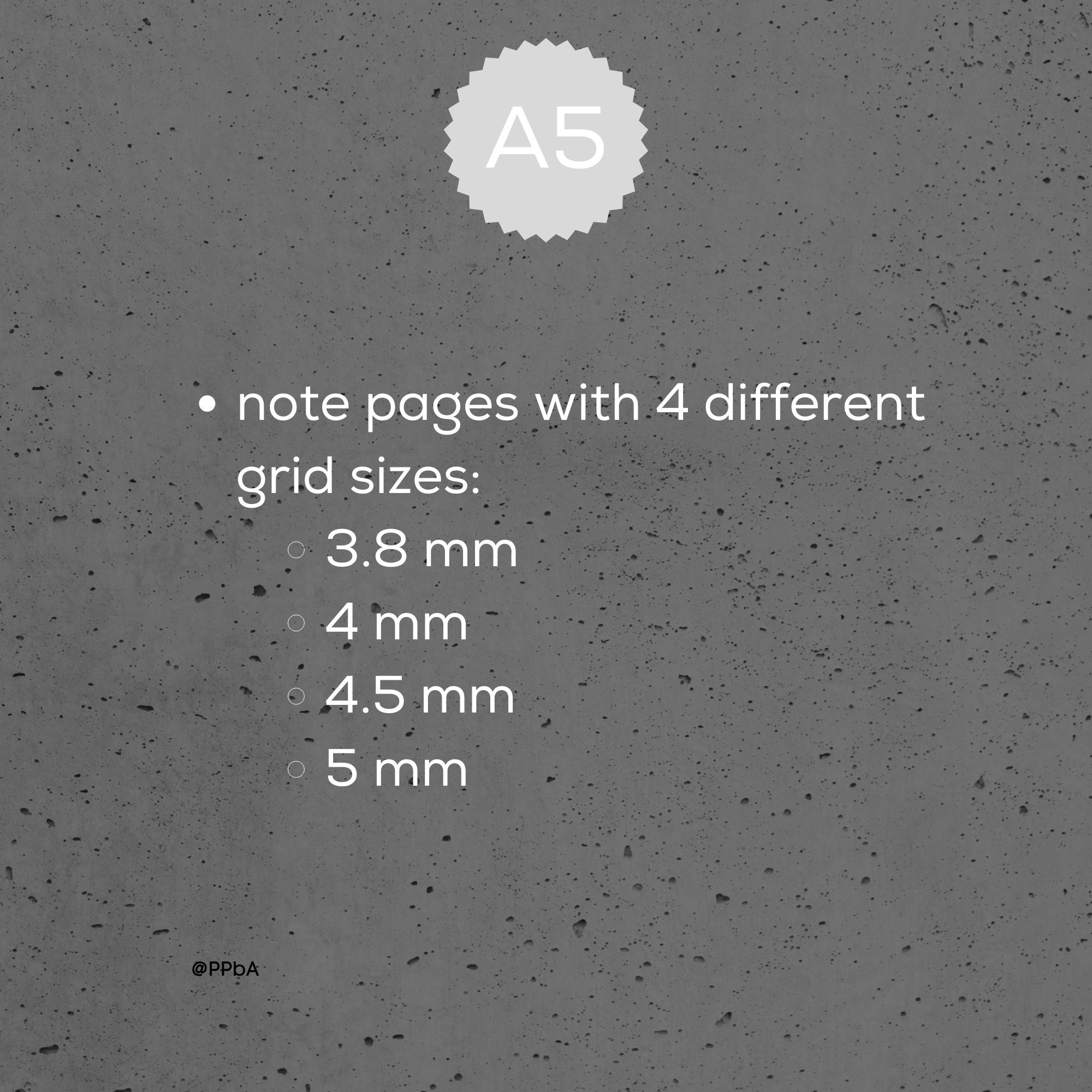 Grid Note Pages - A5 - Various Grid Sizes - 3.8/4/4.5/5 Mm - Printable ...