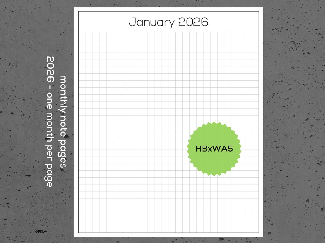 Monthly Note Pages - 2025 - Hbxwa5 - Printable Planner Pages - Etsy