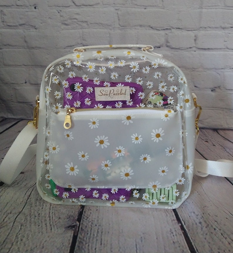 Clear Vinyl Daisy Print Crossbody Bag/stadium Bag - Etsy