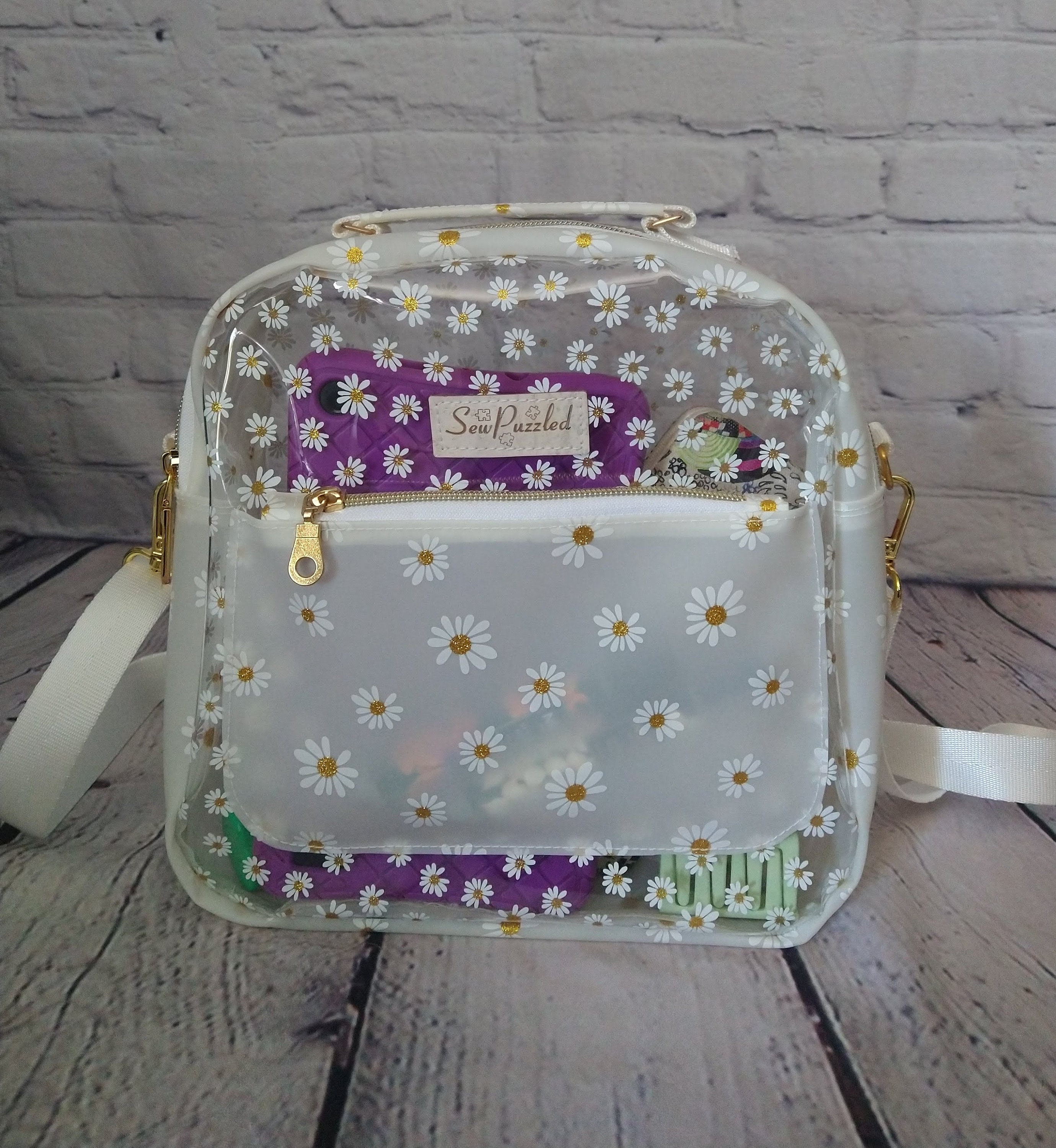 Clear Vinyl Daisy Print Crossbody Bag/stadium Bag - Etsy