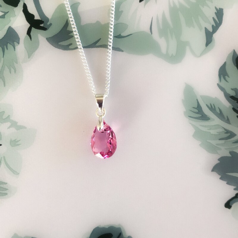 Pink Crystal Pendant - Etsy