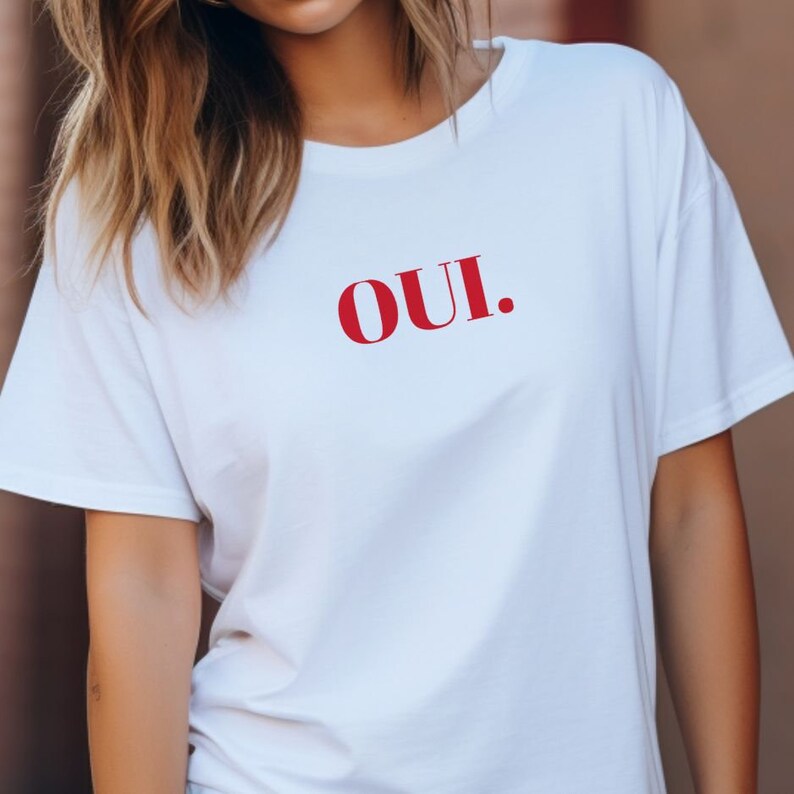 OUI T-shirt, French Chic, Paris Style, Oui Cherie, Statement Shirt - Etsy