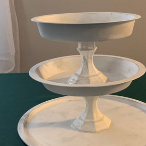 Three Tiered Tray. Antiqued White. - Etsy