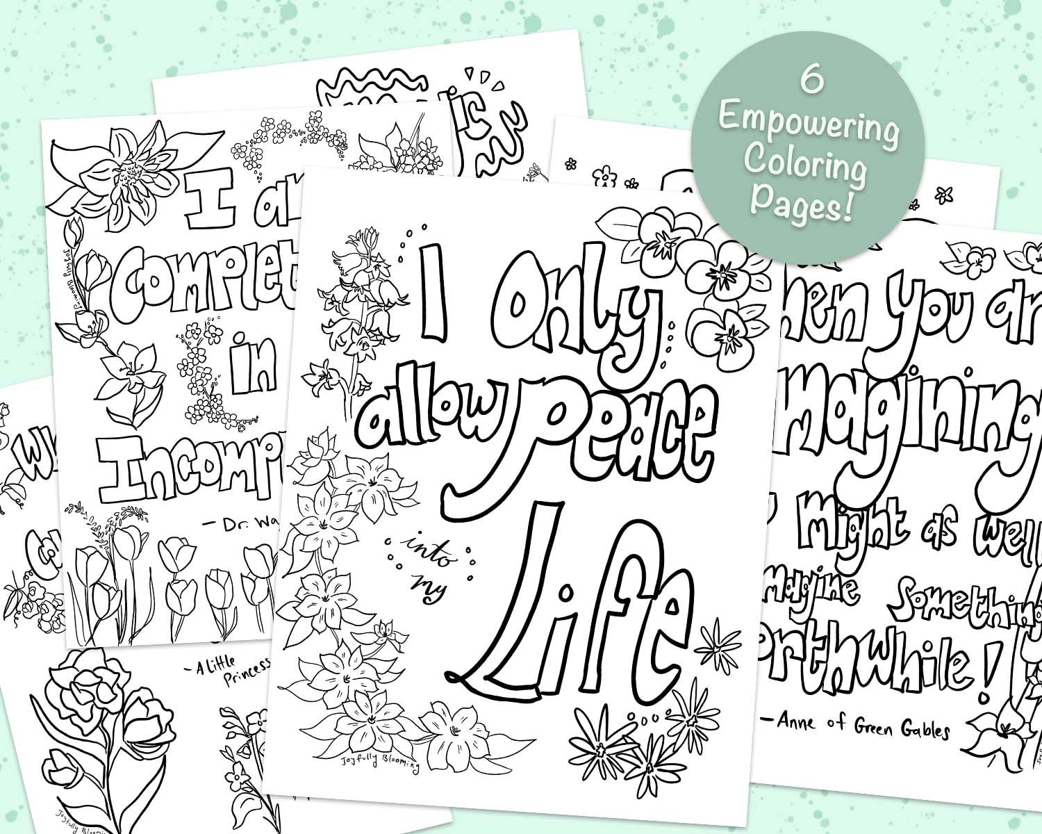 Self Care Coloring Pages | Printable — Joyfully Blooming