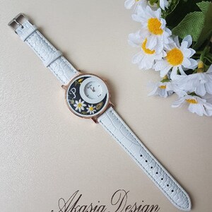 Embroidered Women's Watch|white Floral Wrist Watch for Women ...