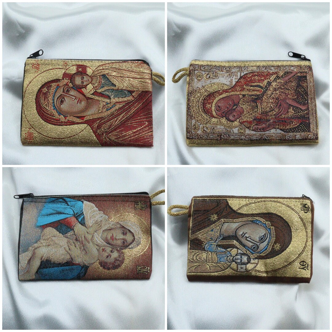 Woven Icon Wallet|mother Religious Coin Purse With Zipper|jesus Christ ...