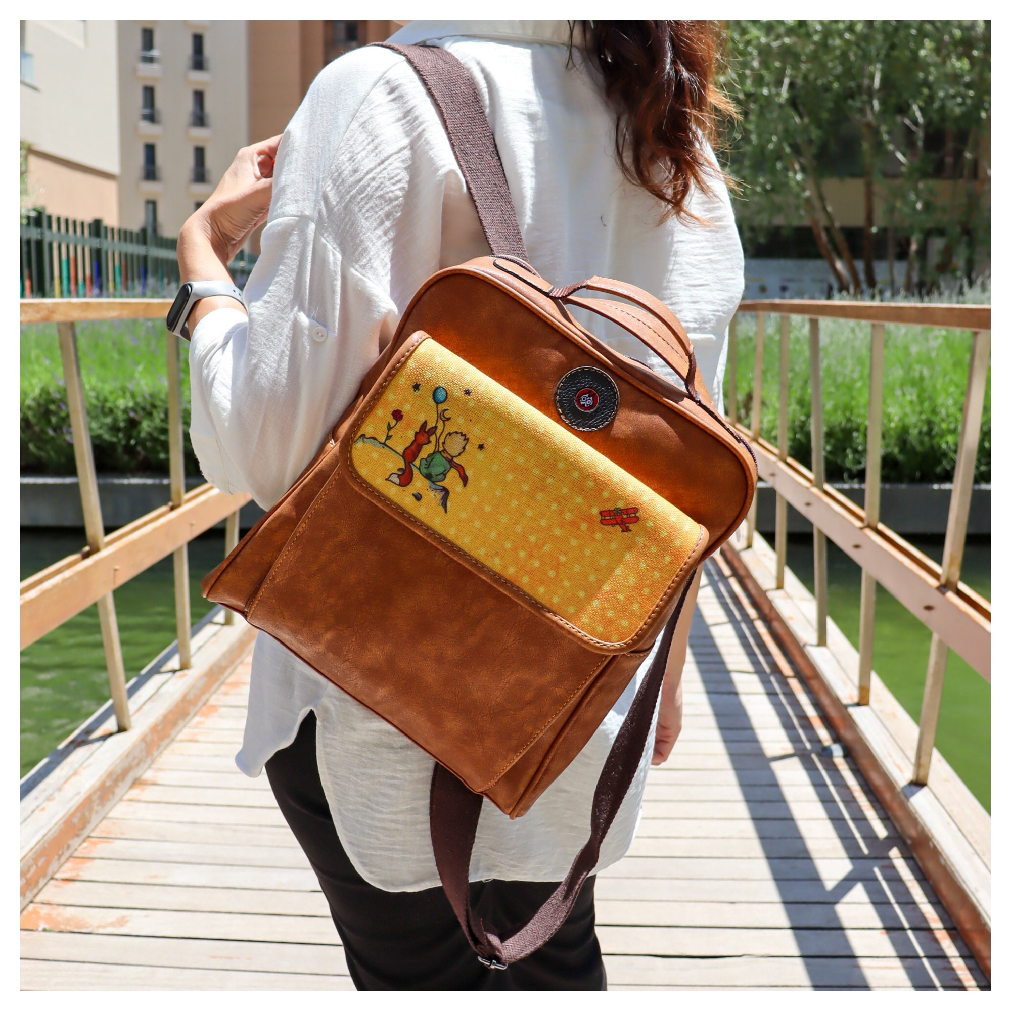 Little Prince Vegan Leather Backpack | Waterproof Laptop Rucksack - Etsy