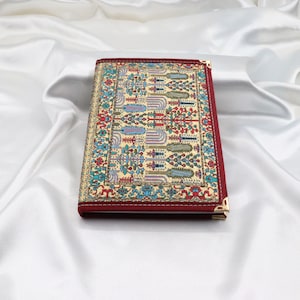 Red Kilim Pattern Notebook | Woven Fabric Journal, Sketchbook - Etsy