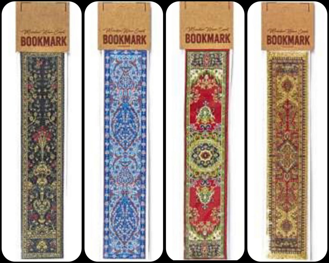 Set of 4 Woven Bookmarkauthentic Turkish Kilim Design Fabric ...