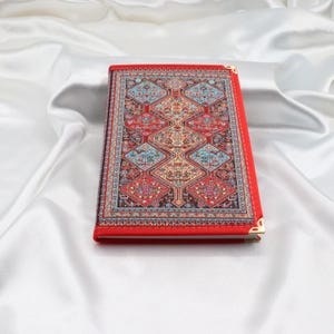 Red Kilim Pattern Notebook | Woven Fabric Journal, Sketchbook - Etsy