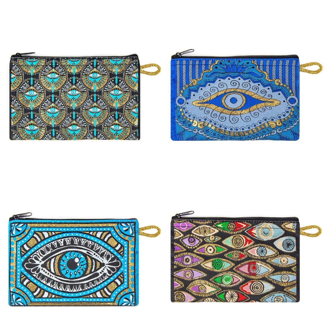Evil Eye Zippered Pouchgreek Evil Eye Coin Pursejewelry Holderhandy ...