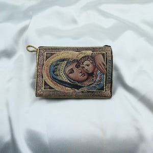 Woven Icon Wallet|mother Religious Coin Purse With Zipper|jesus Christ ...