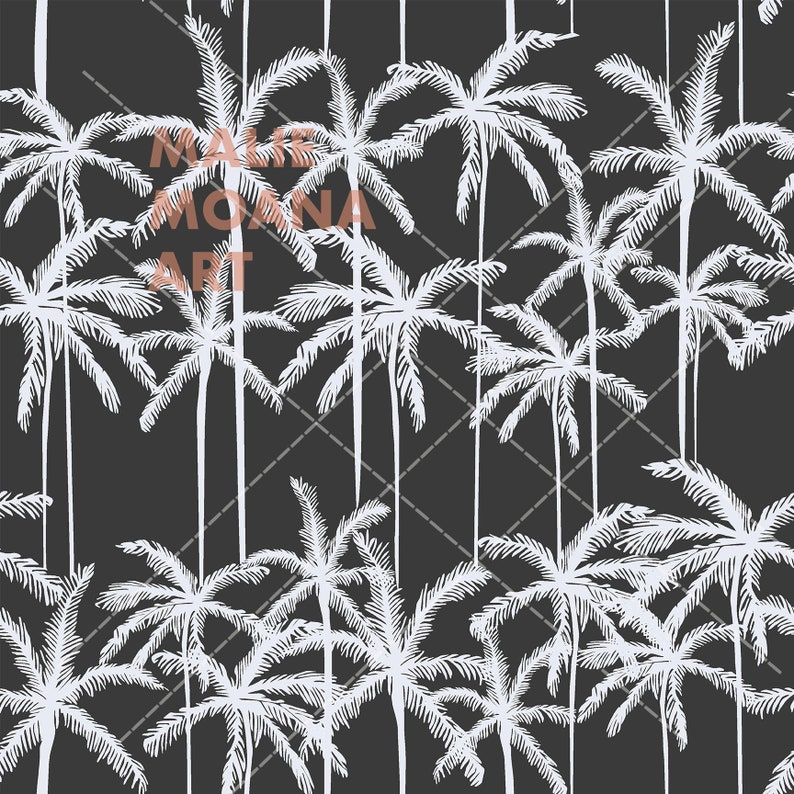 Tropical Palm Seamless Pattern - Etsy