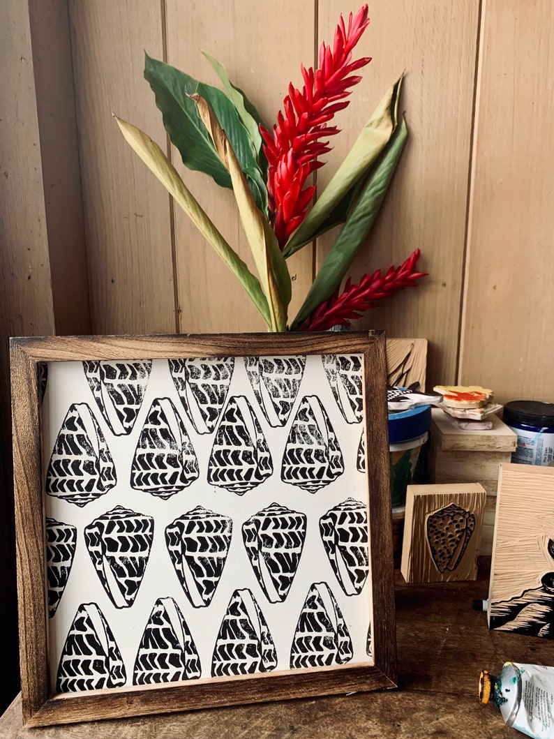 Hebrew Cone Blockprint Art - Etsy