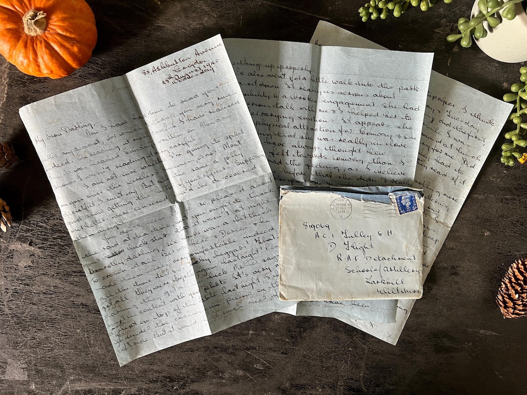 1940s WW2 Vintage Handwritten Letter 1940: ‘my Own Darling’ Sweetheart ...
