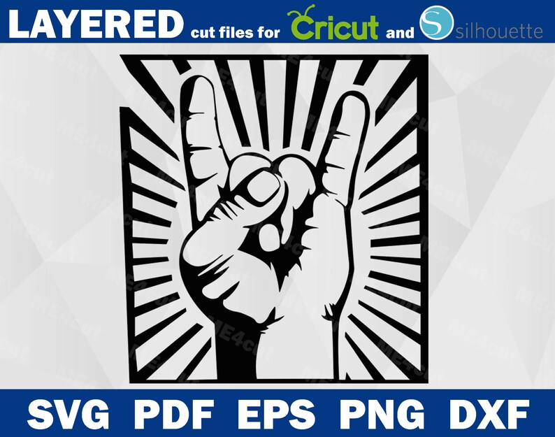 Rock N Roll SVG Rock Hand Svg Rock Hand Sign Svg Heavy | Etsy