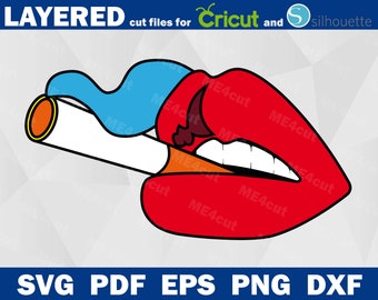 Lips Smoking Svg - Etsy