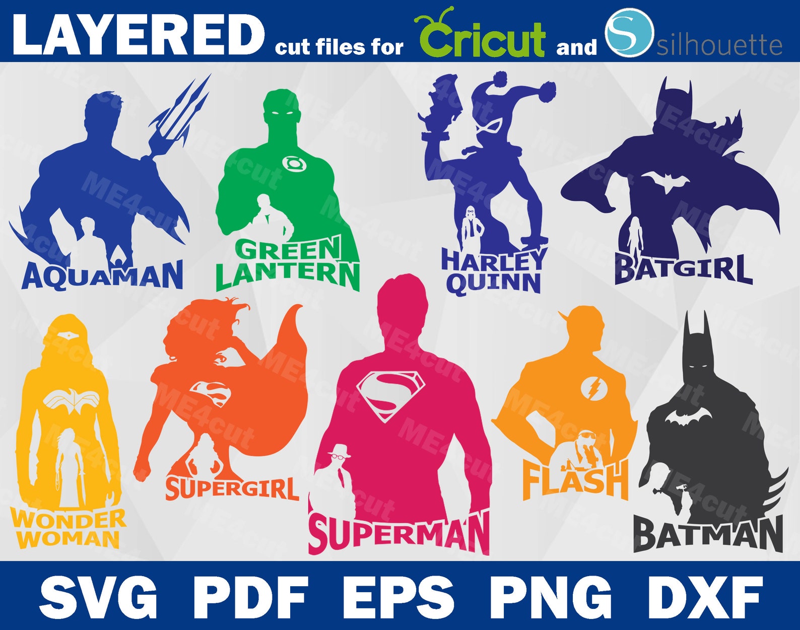 Superhero Svg Bundle 9 Cut Files Clipart and Cricut. | Etsy
