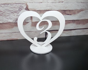 Heart Table Numbers | Etsy