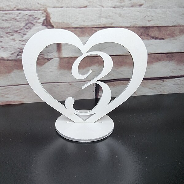 Heart Table Numbers - Etsy