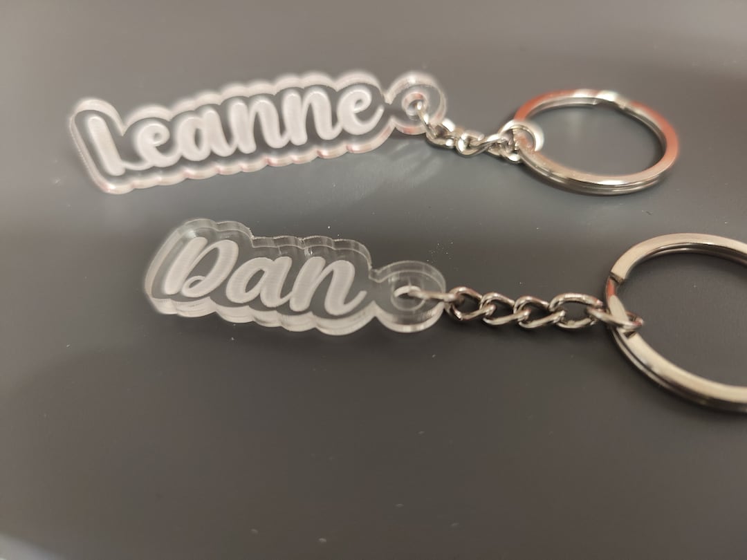 Name Keyrings Acrylic Cut and Engraved - Etsy