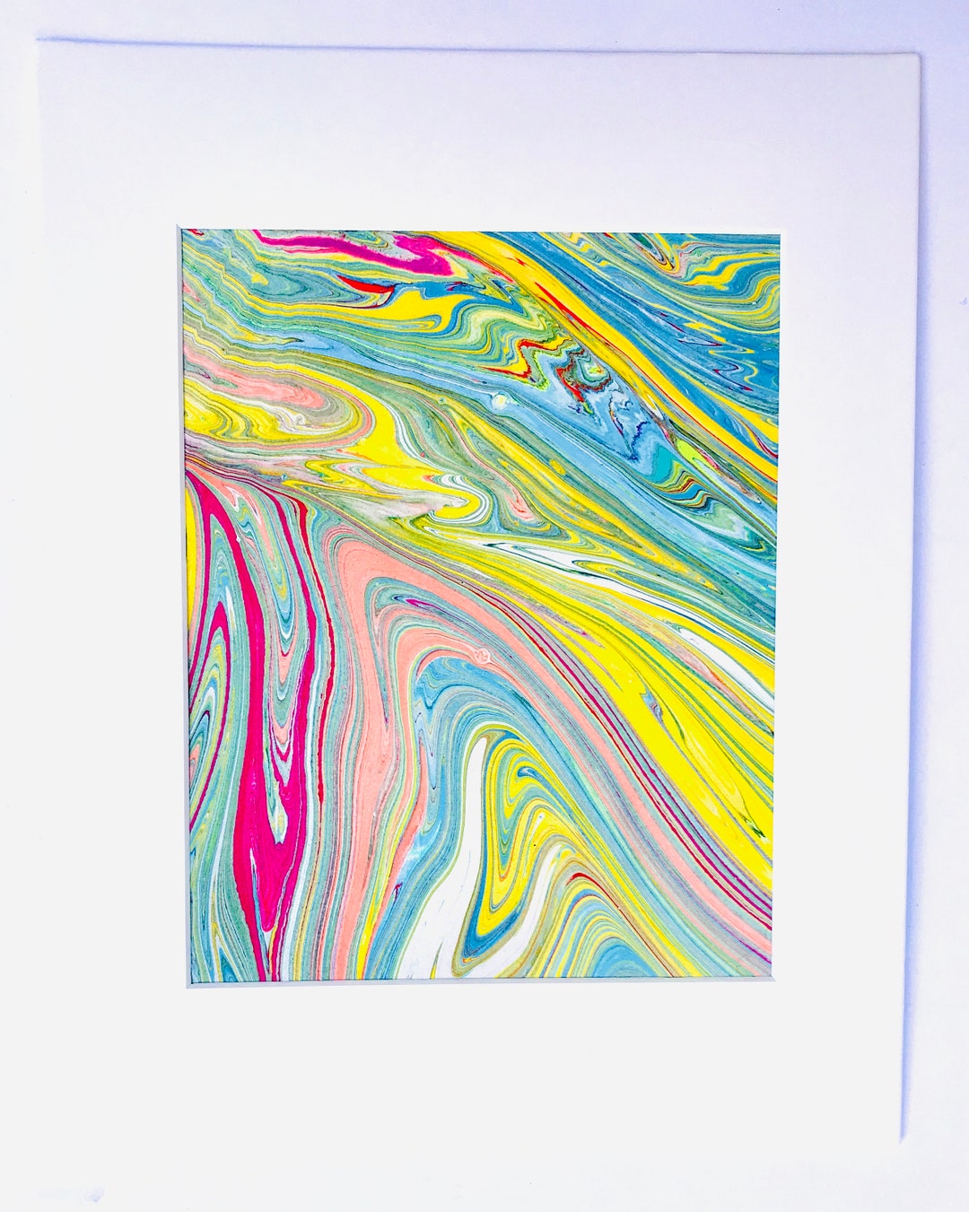 Chromatic Ecstatic Hand Marbled Original Art - Etsy