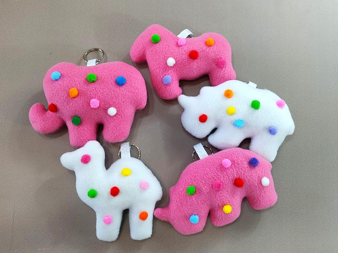 Animal Cookies Crackers Frosted Plushie, Sprinklers Elephant Keychain ...