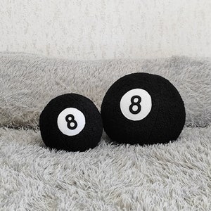 Sherpa 8 Ball Pillow, Magic Eight Ball Cushion, Tufted Black Pillow 8 ...