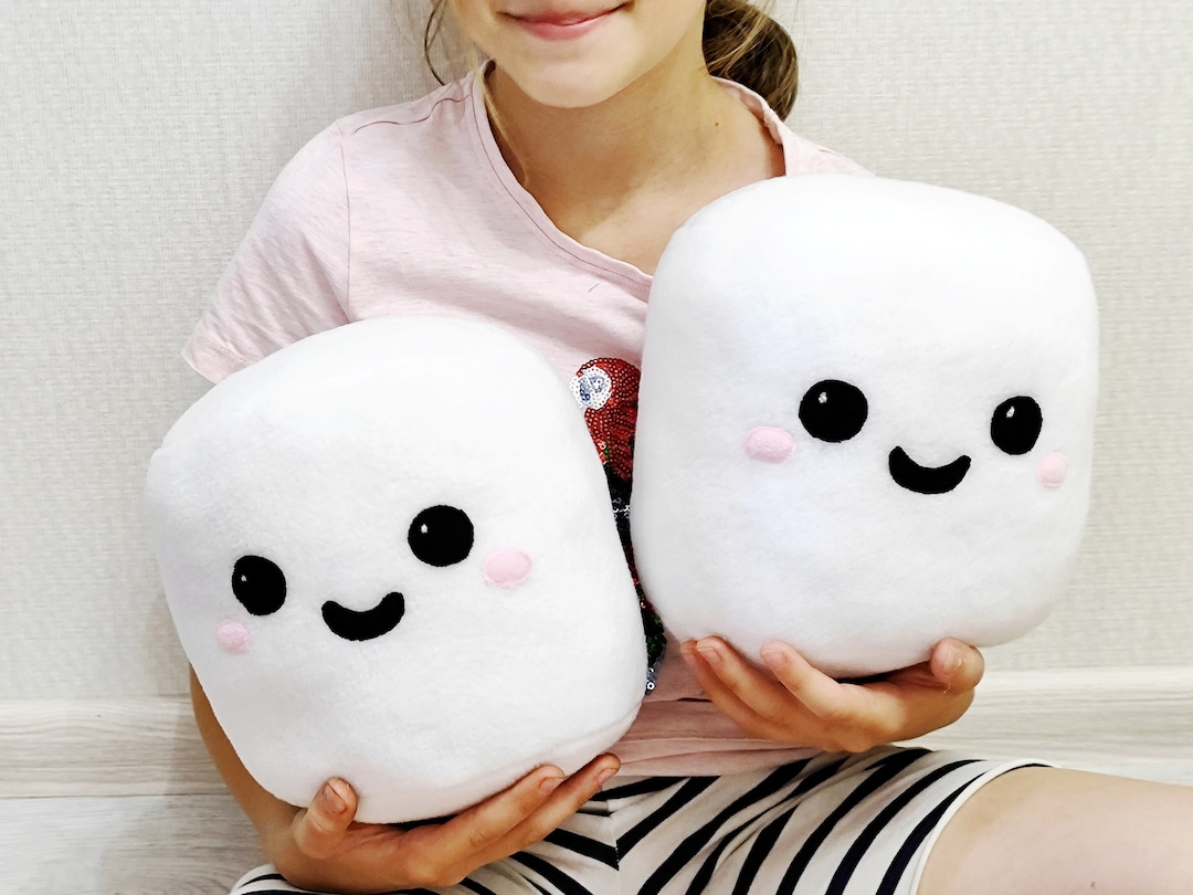 Cute Marshmallow Plush Pillow, Kawaii Soft Marshmellow Toy, Food Toy ...
