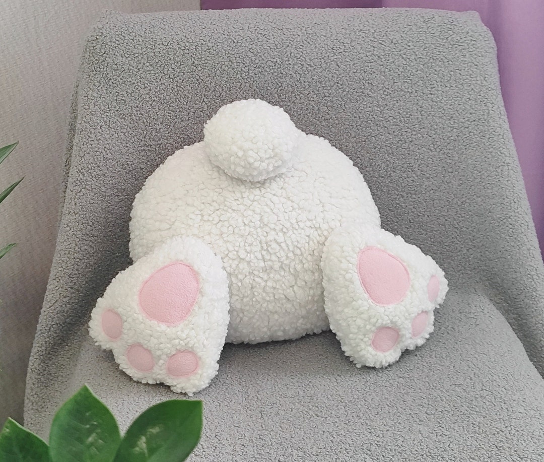 Sherpa Easter Decor Pillow Bunny Butt Rabbit With Tail , Easter Pillow ...
