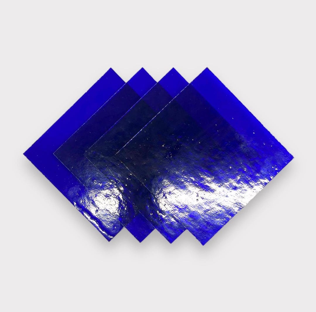 4 Pack Midnight Blue Transparent COE 96 Fusible Glass Sheets / Mosaic ...