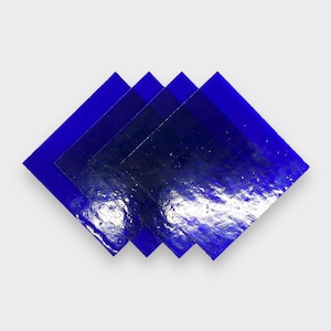 4 Pack Midnight Blue Transparent COE 96 Fusible Glass Sheets / Mosaic ...