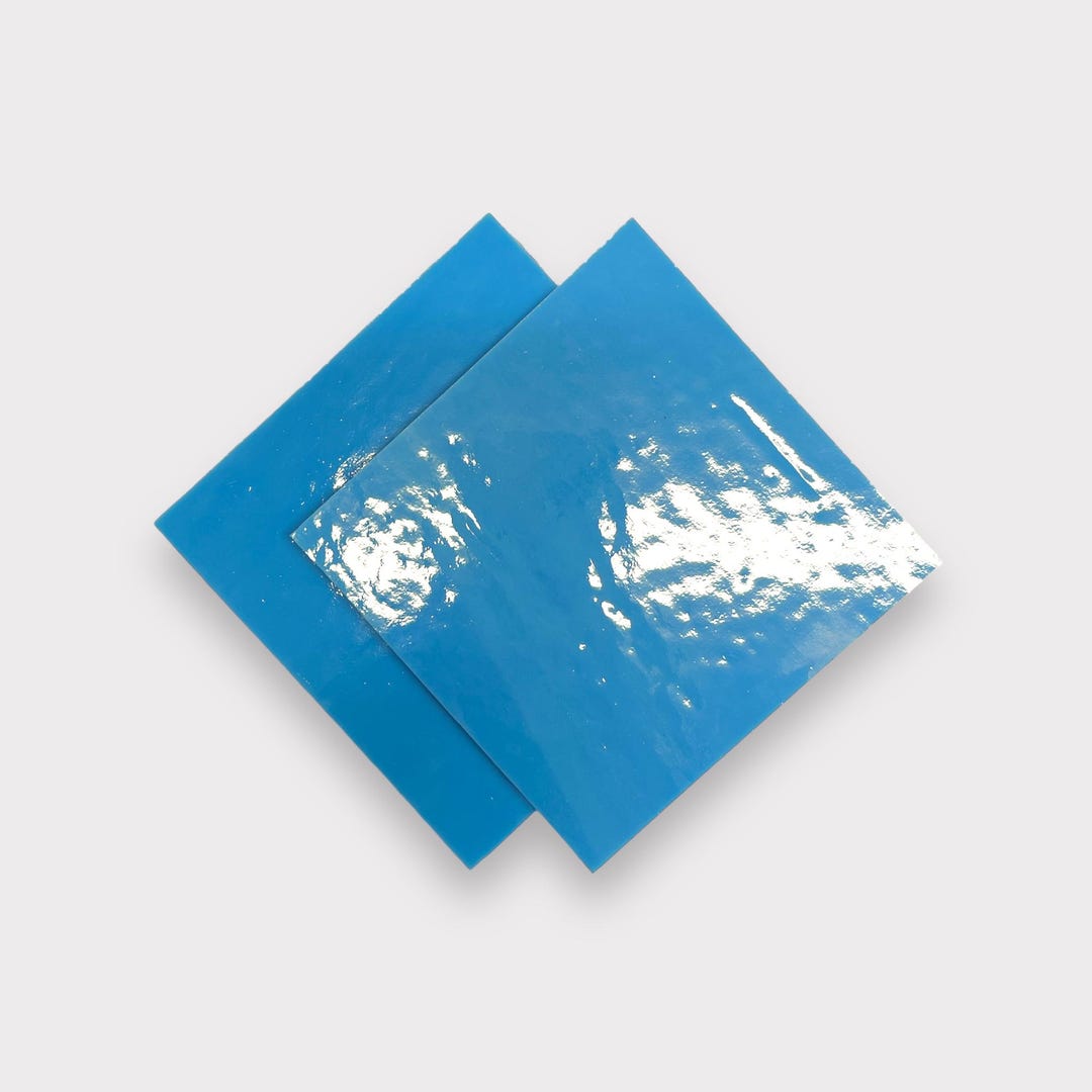 2 Pack Reactive Blue Opaque COE 96 Fusible Glass Sheets / Mosaic ...