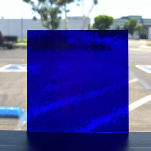 4 Pack Midnight Blue Transparent COE 96 Fusible Glass Sheets / Mosaic ...