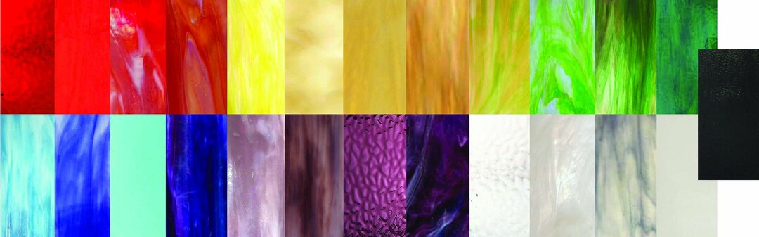 2X4 Stained Glass Sheet - 25 Pieces - Stained Glass and Mosaic Variety ...