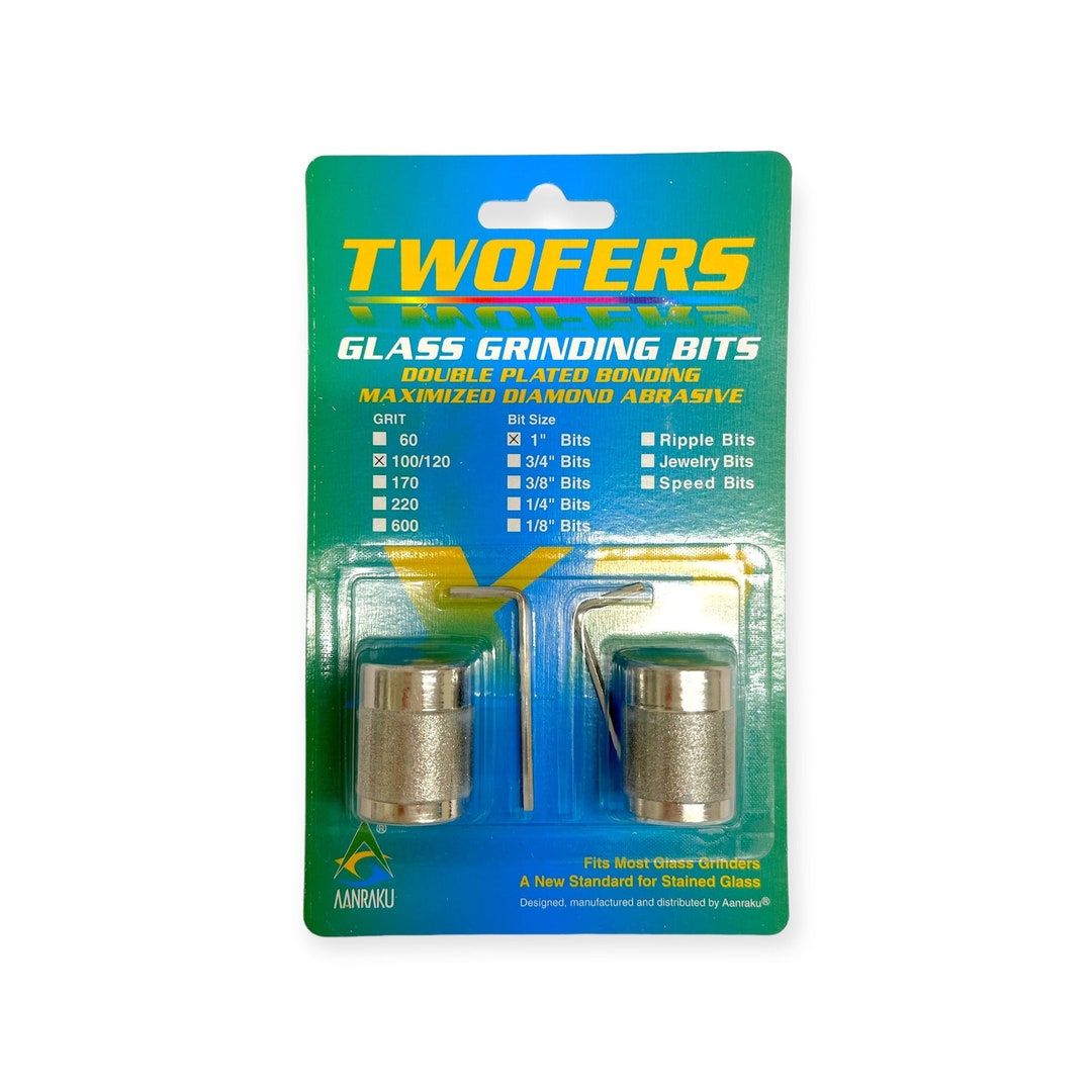 Aanraku® TWOFERS 1 Inch 100/120 Grit Bits - Glass Grinding Bits (2 Pack ...