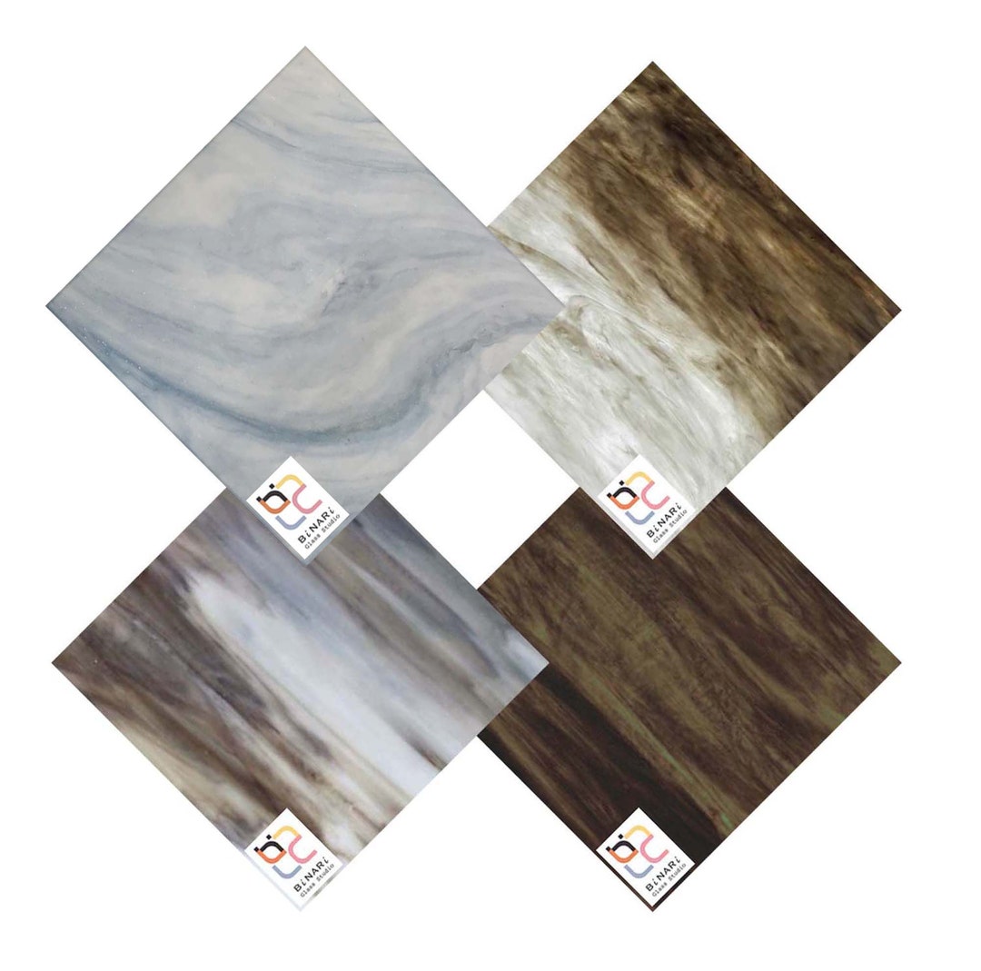 4 Pack Gray Brown Variety Stained Glass Sheet and Mosaic Glass - Etsy