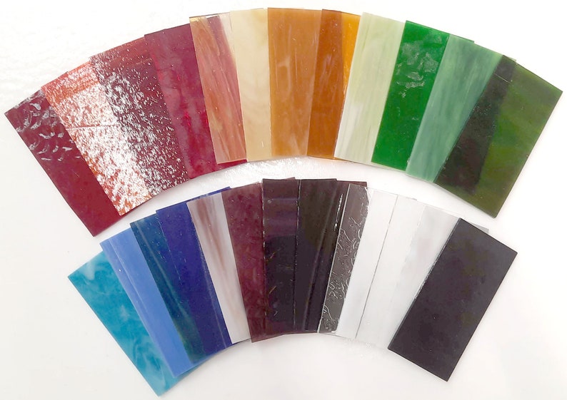 2x4 Inch Stained Glass Variety Pack (25 Pieces) | Assorted Colors for ...