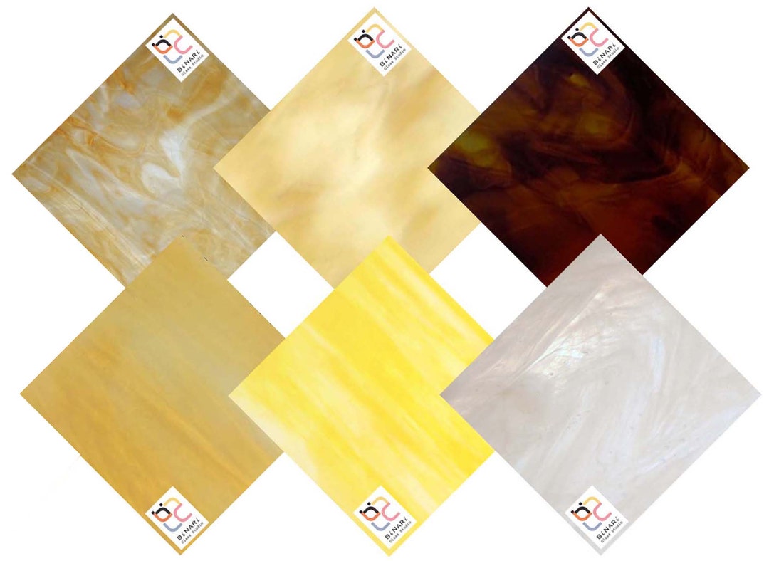 6 Pack Amber Gradient Stained Glass Sheet and Mosaic Glass - Etsy