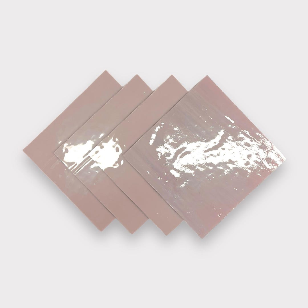 4 Pack White Violet Prisma COE 96 Fusible Glass Sheets / Mosaic Squares ...