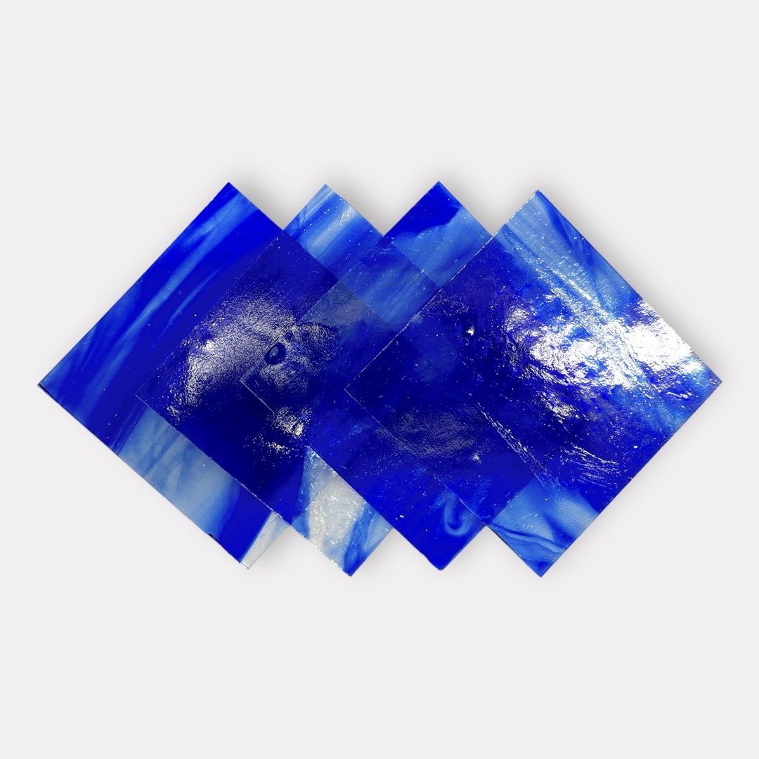 4 Pack Crystal Dark Blue Transparentcoe 96 Fusible Glass Sheets ...