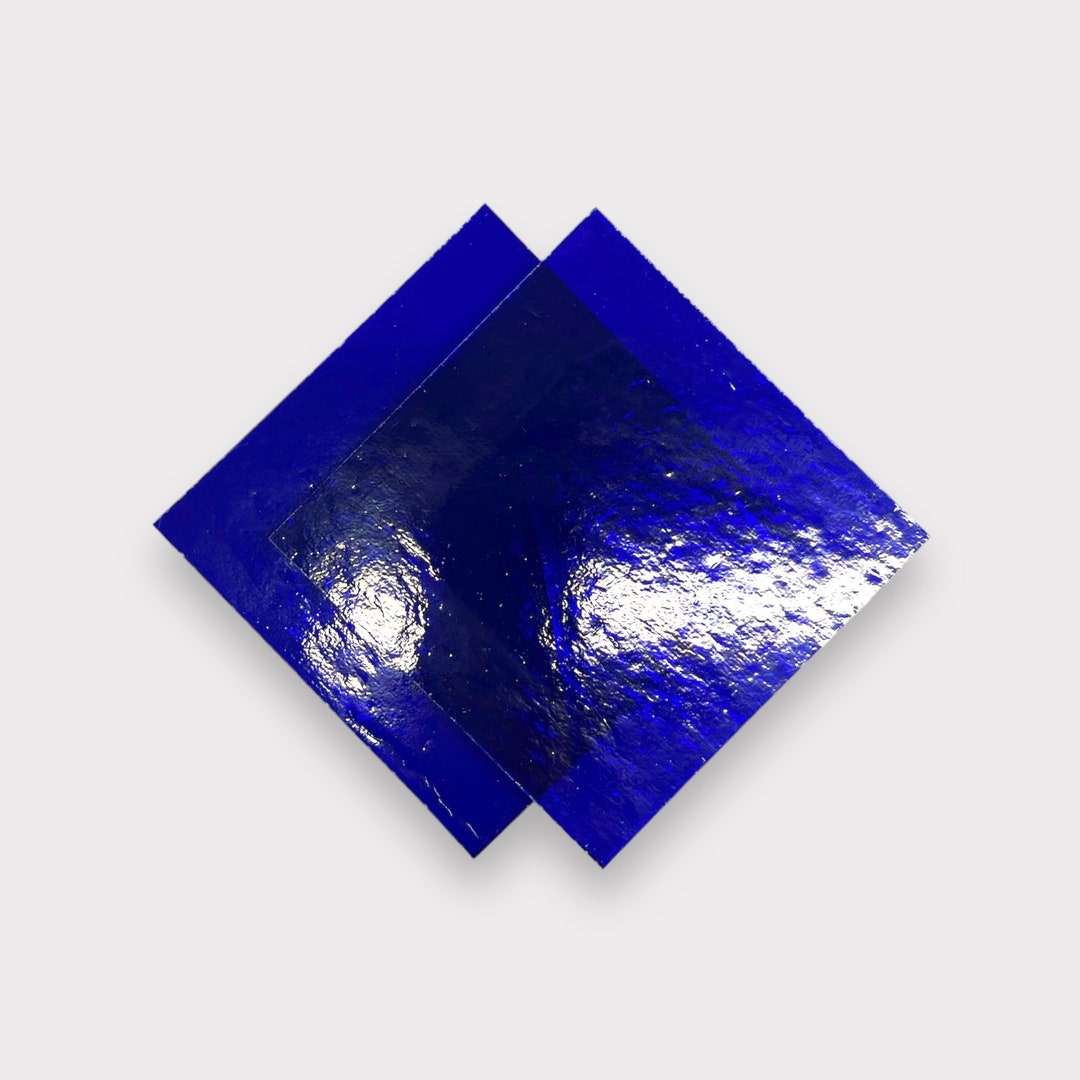 2 Pack Midnight Blue Transparent COE 96 Fusible Glass Sheets / Mosaic ...