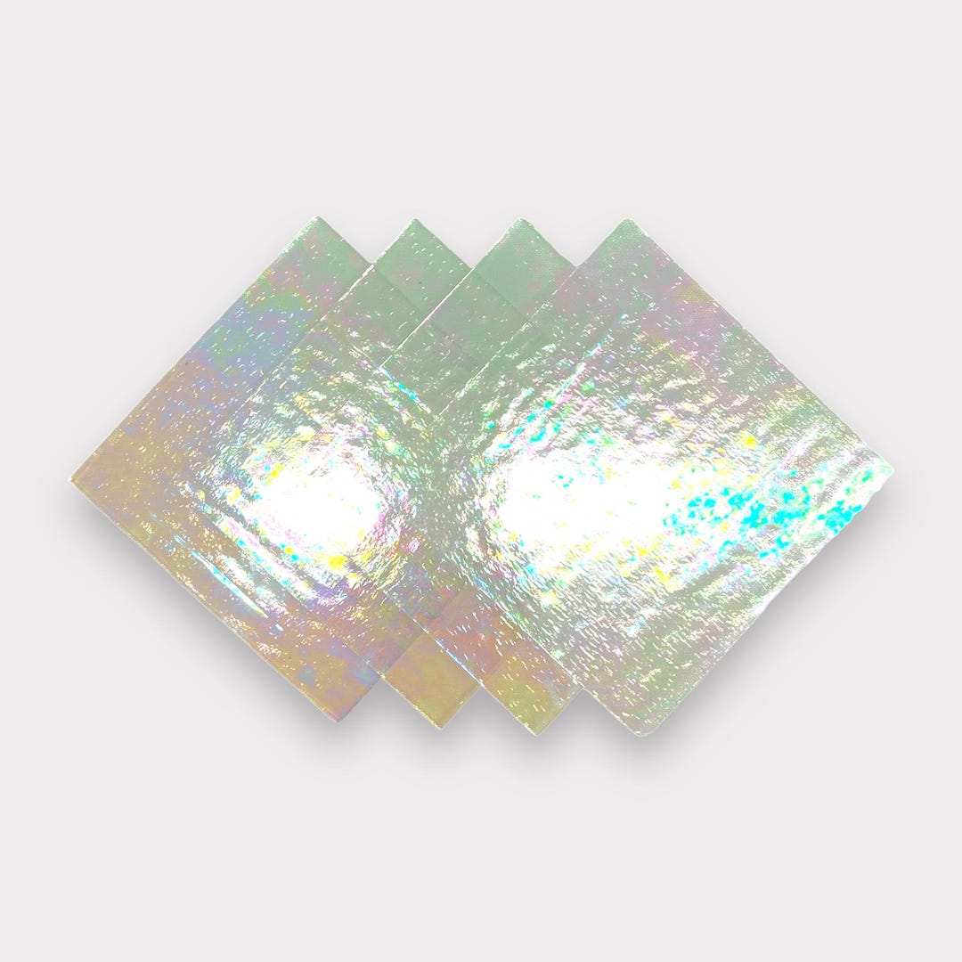 4 Pack Crystal Clear Luminescent COE 96 Fusible Glass Sheets / Mosaic ...